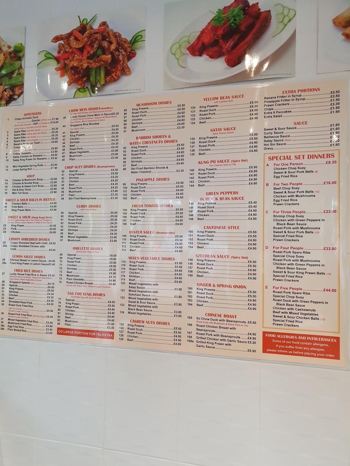 Menu at New Lucky fast food, Woking