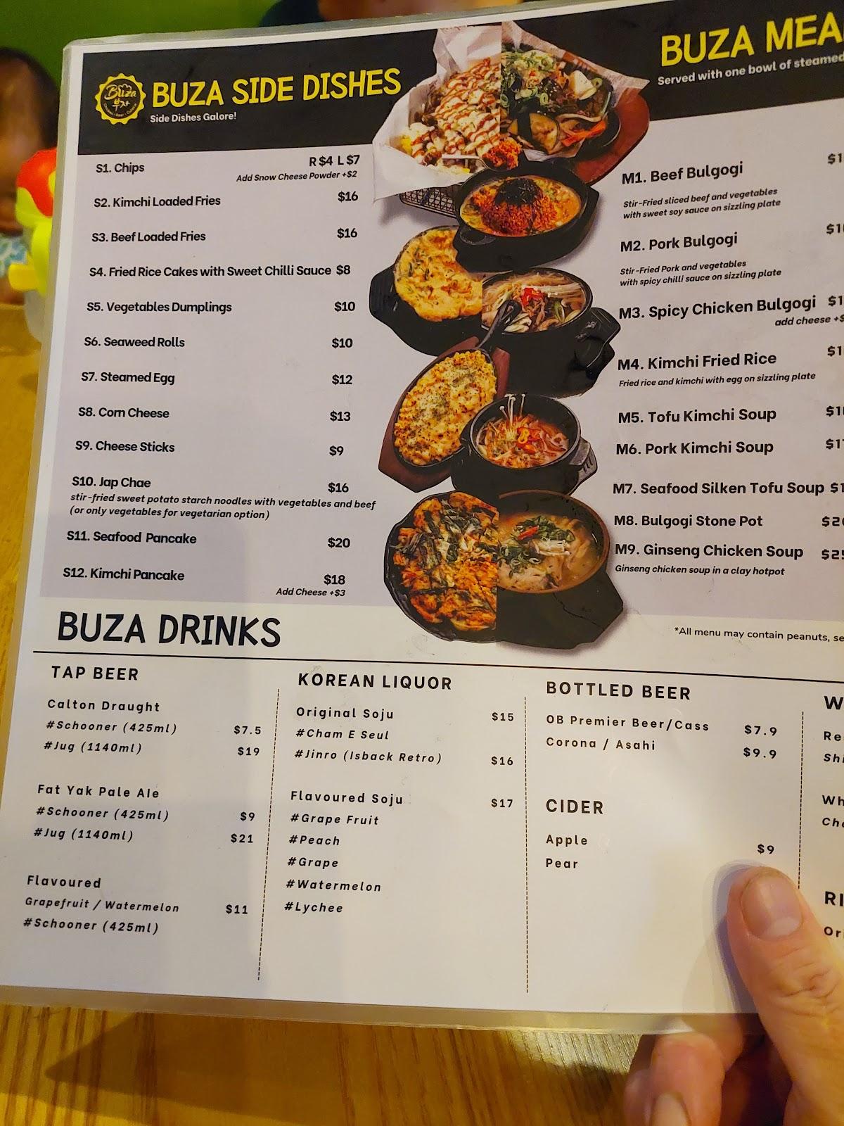 Menu at Buza Chicken restaurant, Melbourne, shop3/365 Queen St