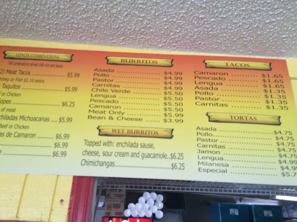 Menu at Charros Express Mexican Food restaurant, Pixley