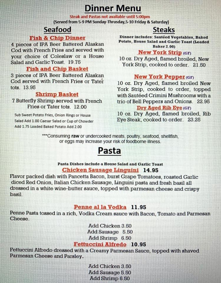 Menu at Desert Inn Sports Bar and Grill, Metolius