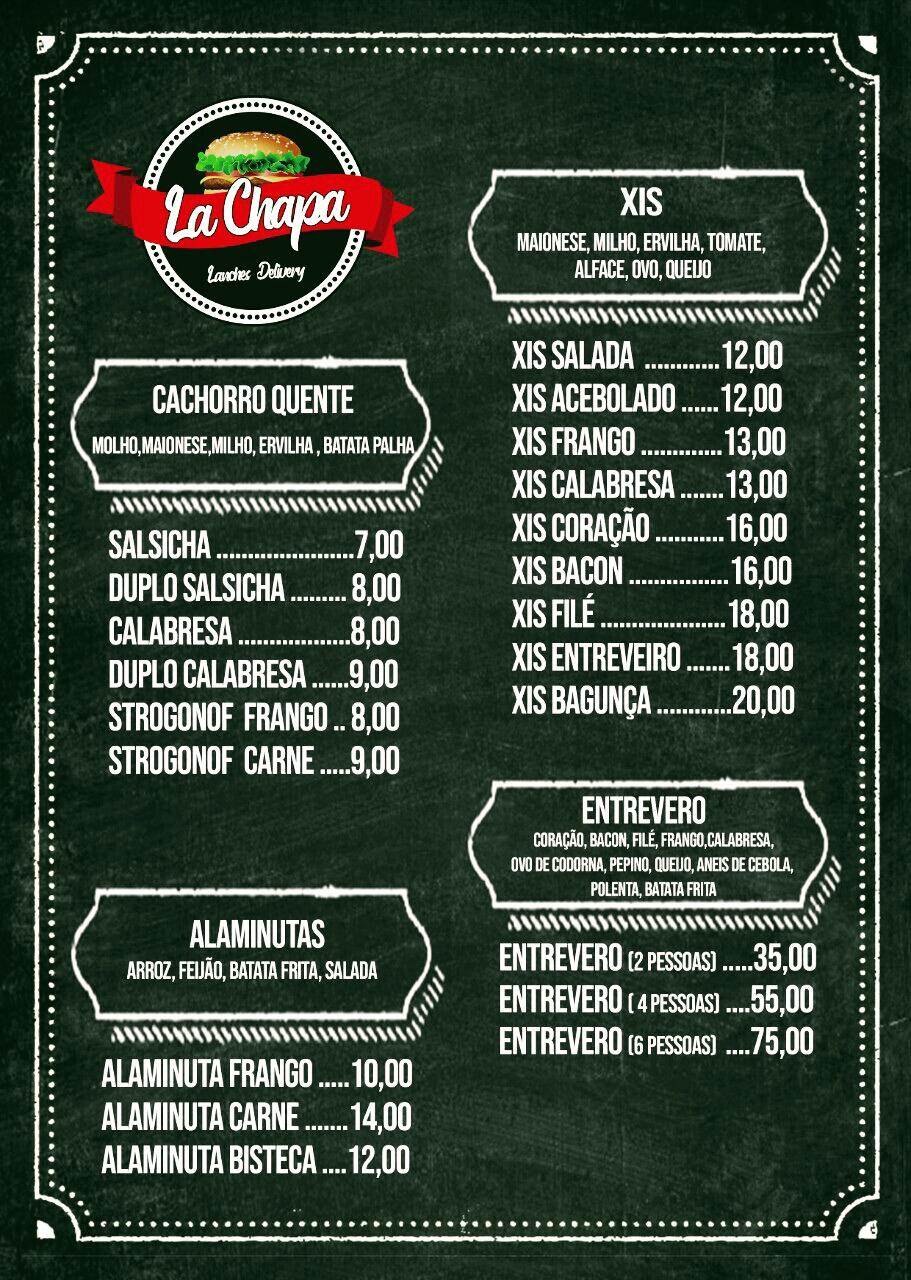 Menu at La Chapa Delivery, Novo Hamburgo
