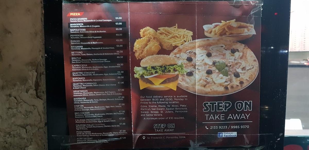 Carta del restaurante Step On Take Away, Gzira