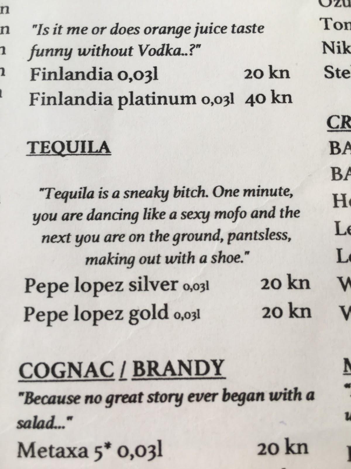 Menu at Corto Maltese Freestyle food restaurant, Split, Obrov ul. 7