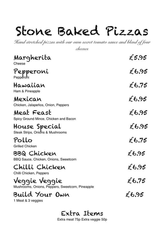 Menu at Number 7 restaurant, Craigavon