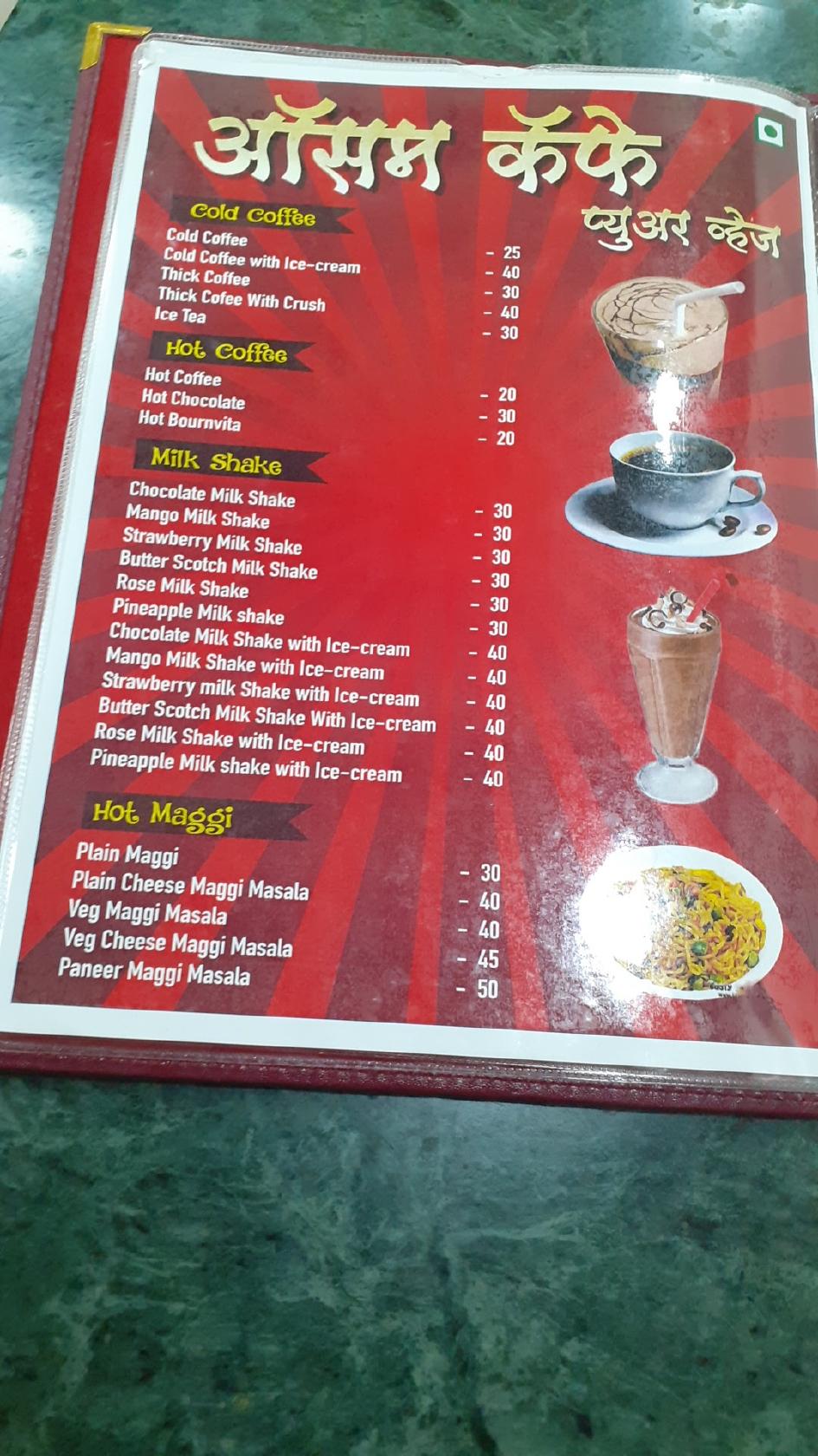 Menu at Awesome cafe, Pune