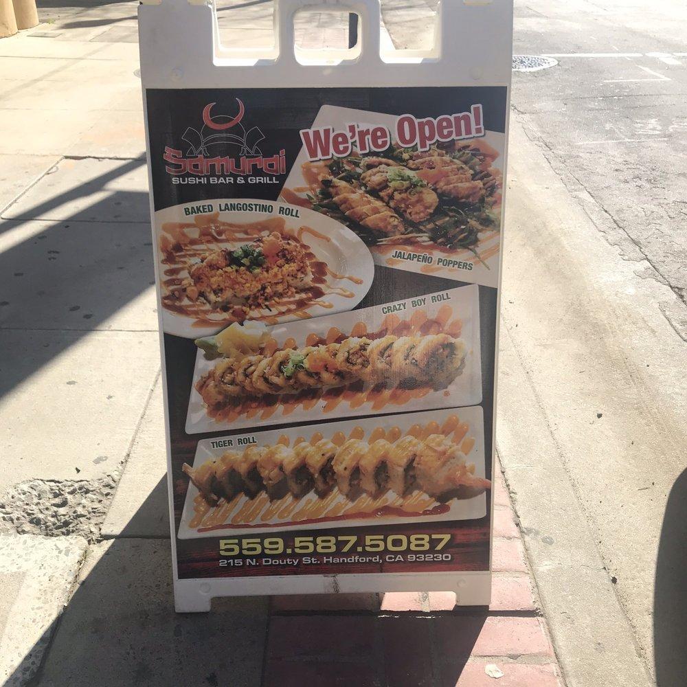 Menu at Samurai Sushi Bar, Hanford