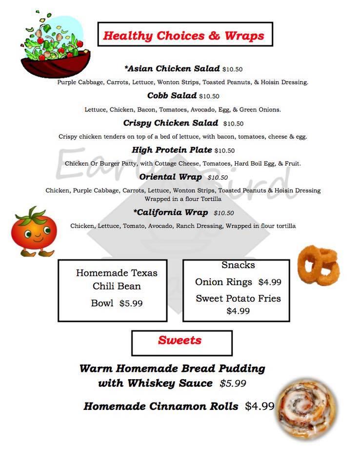 Menu at Early Bird Cafe, Hemet