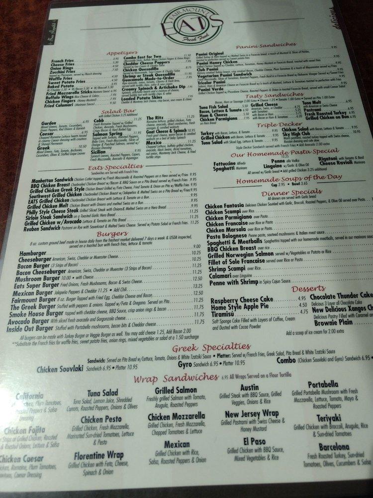 Menu at Fairmount Eats restaurant, Hackensack