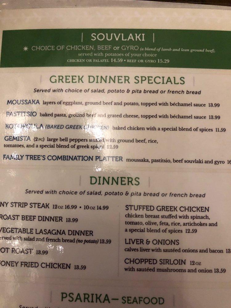 Menu at Family Tree restaurant, Buffalo, Bailey Ave