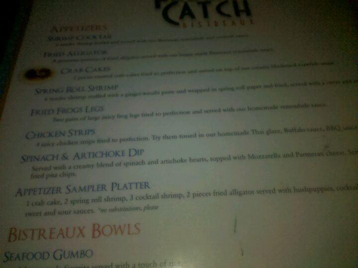 Menu at Fresh Catch restaurant, Marksville