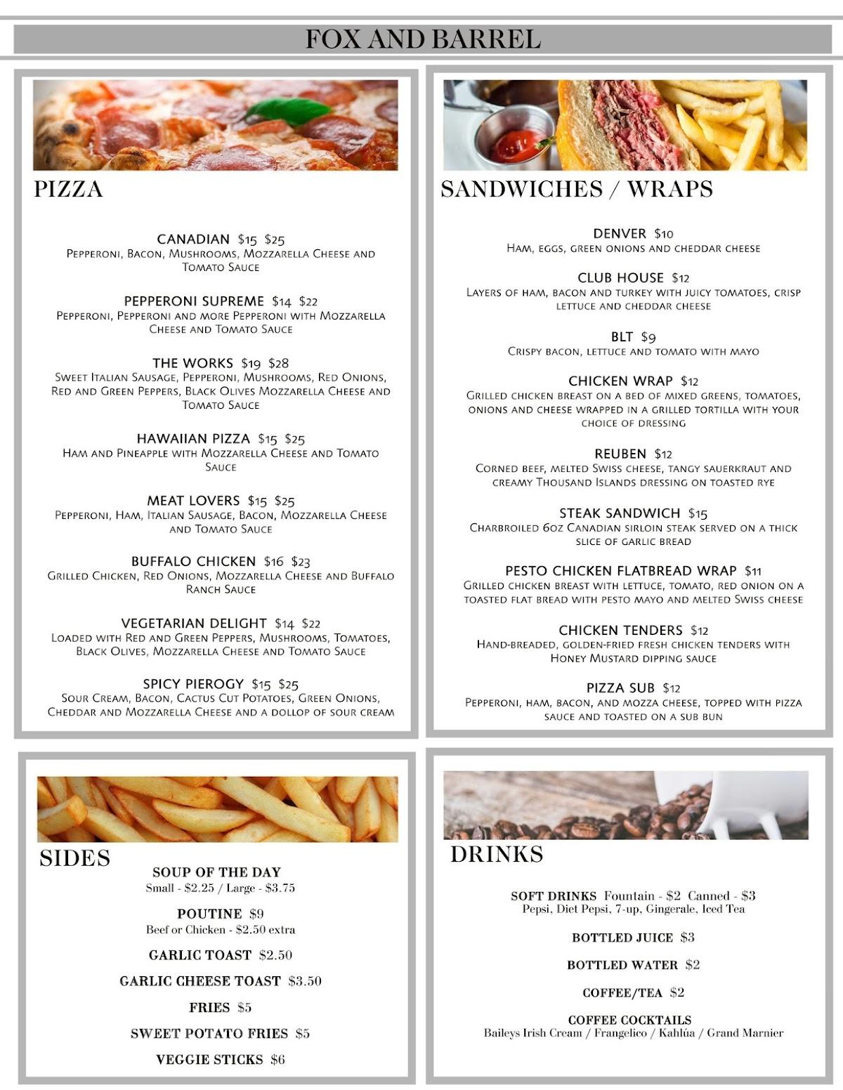 Menu at Inglis Hotel And Bar, Inglis