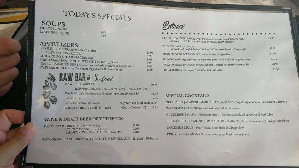 Menu at On The Docks pub & bar, Aquebogue