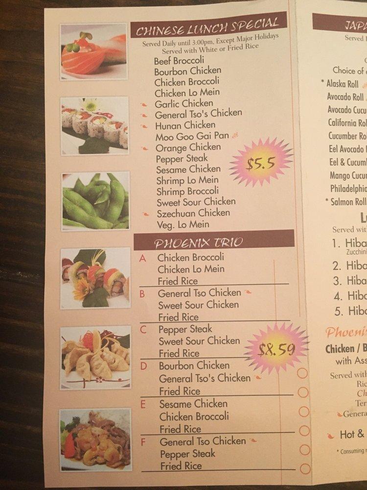 Menu at Phoenix-Express restaurant, Stow