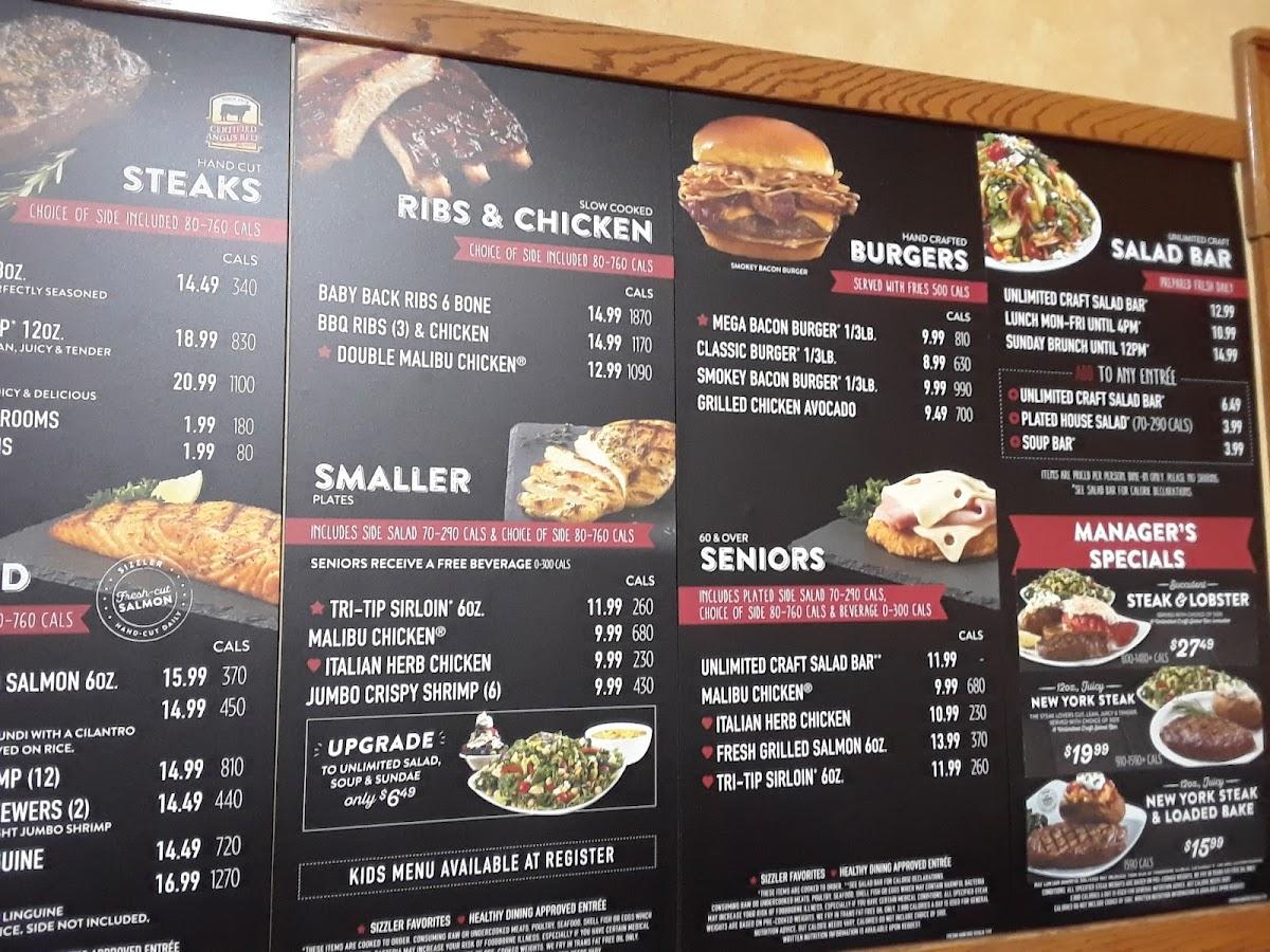 Menu at Sizzler - Newly Remodeled! steakhouse, Fresno