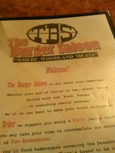 Menu at The Burger Saloon pub & bar, Woodland