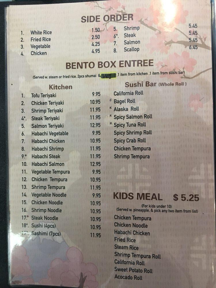 Menu at Yami Japan Sushi And Hibachi restaurant, Lawrenceville