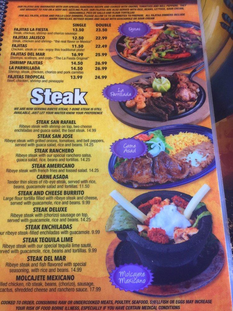 Menu at Casa Fiesta Mexican Restaurant, Newton