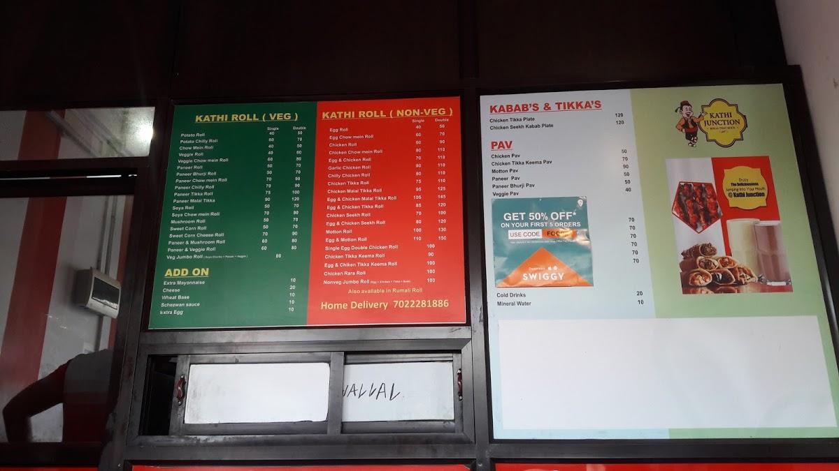 Menu at Kathi Junction, Manipal, opp. Golden Jubilee Hall