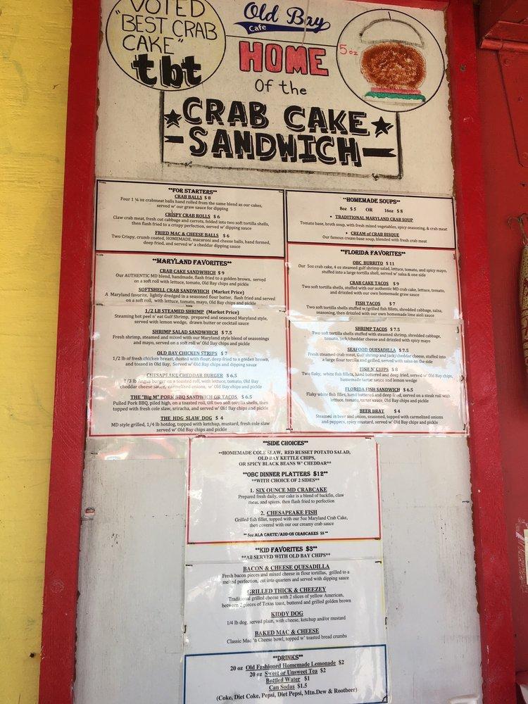 Menu at Old Bay Cafe Trinity, New Port Richey