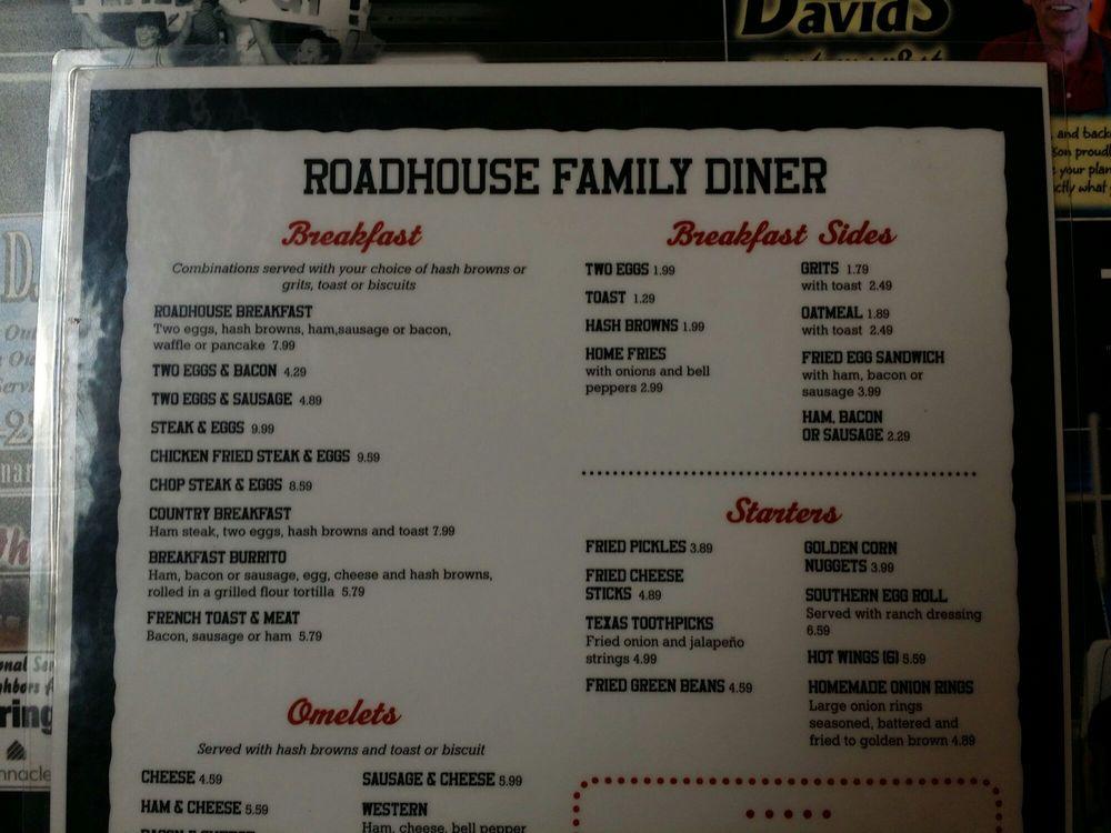 Menu at Roadhouse Family Diner steakhouse, Paris