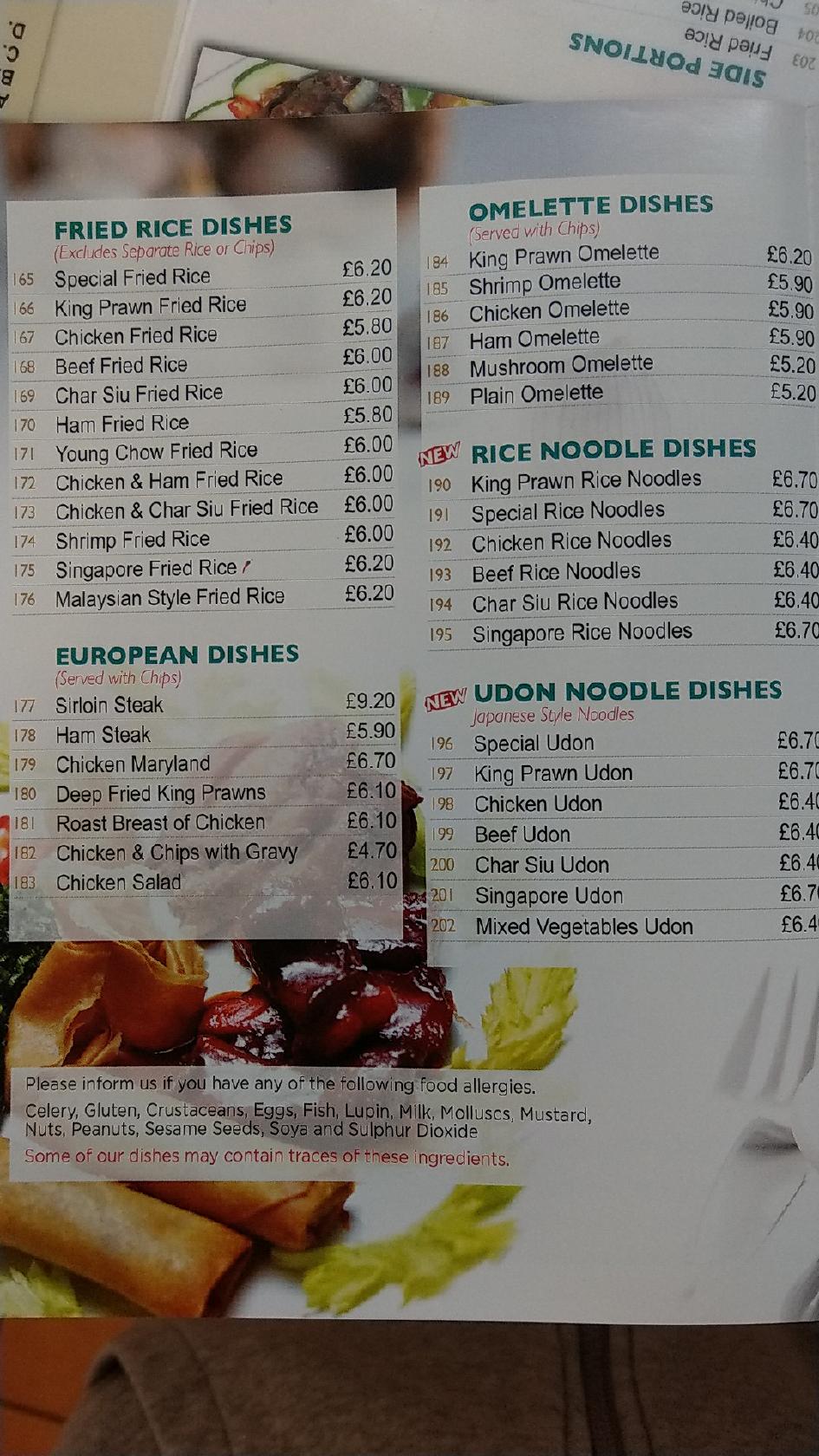 Menu at Wing Fung Restaurant, Wishaw, 123 Main St