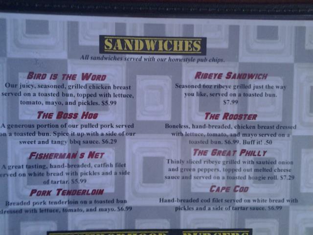 Menu at Little Rick's Neighborhood Bar & Grill, Lebanon Junction