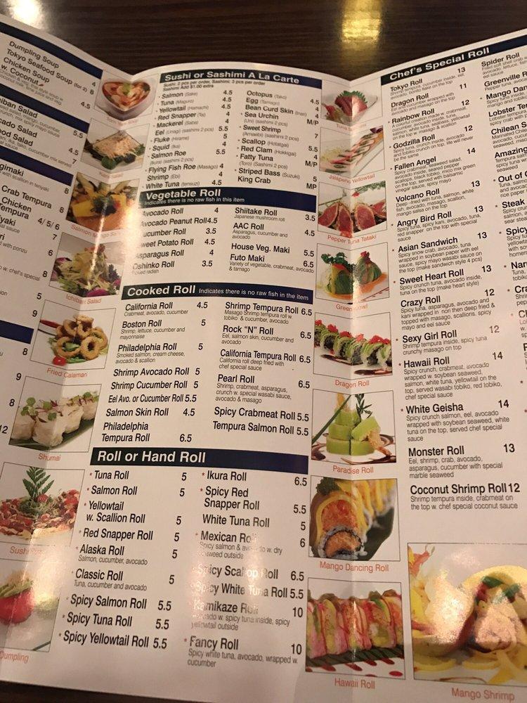 Menu at Tokyo Cafe, Greer, 413 The Parkway