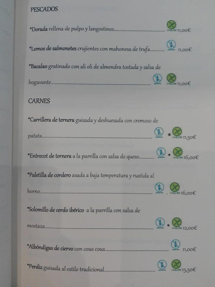 Menu at El Cacao restaurant, Monzón