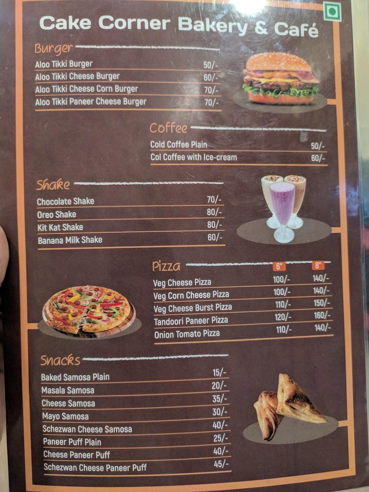 Menu at Cake corner, Indore, Shop 1
