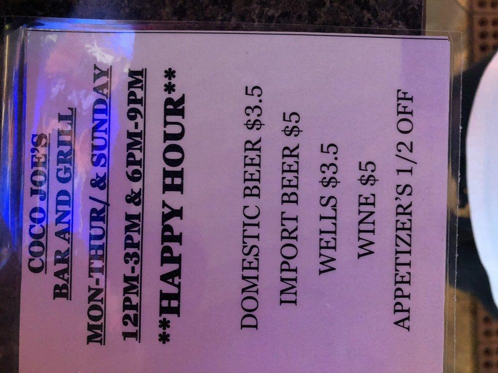 Menu at Coco Joe's Bar and Grill, Algona