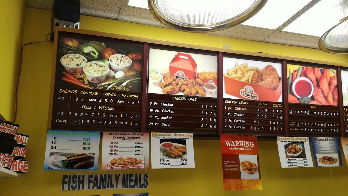 Menu at Dixie Lee Fried Chicken Best Fast Food Restaurant, Penetanguishene