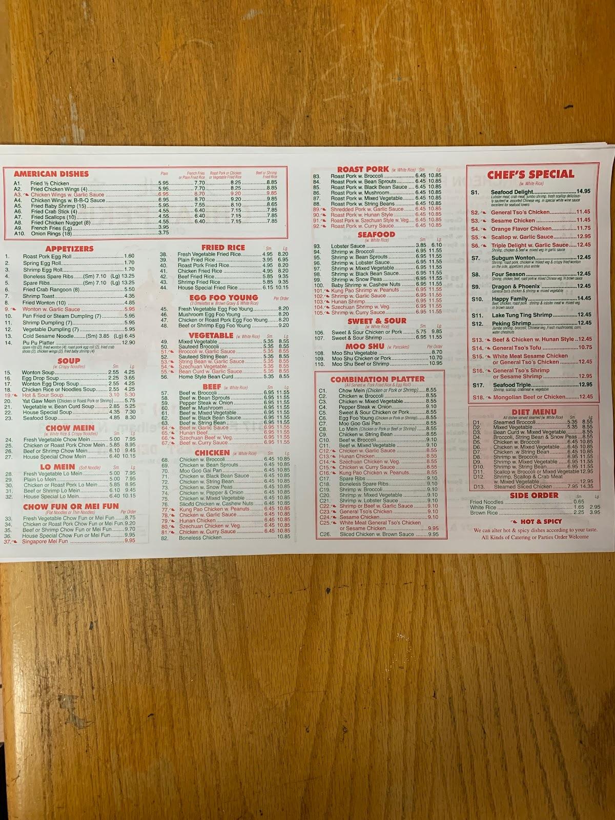 Menu at Great Peking Restaurant, Village of Pelham