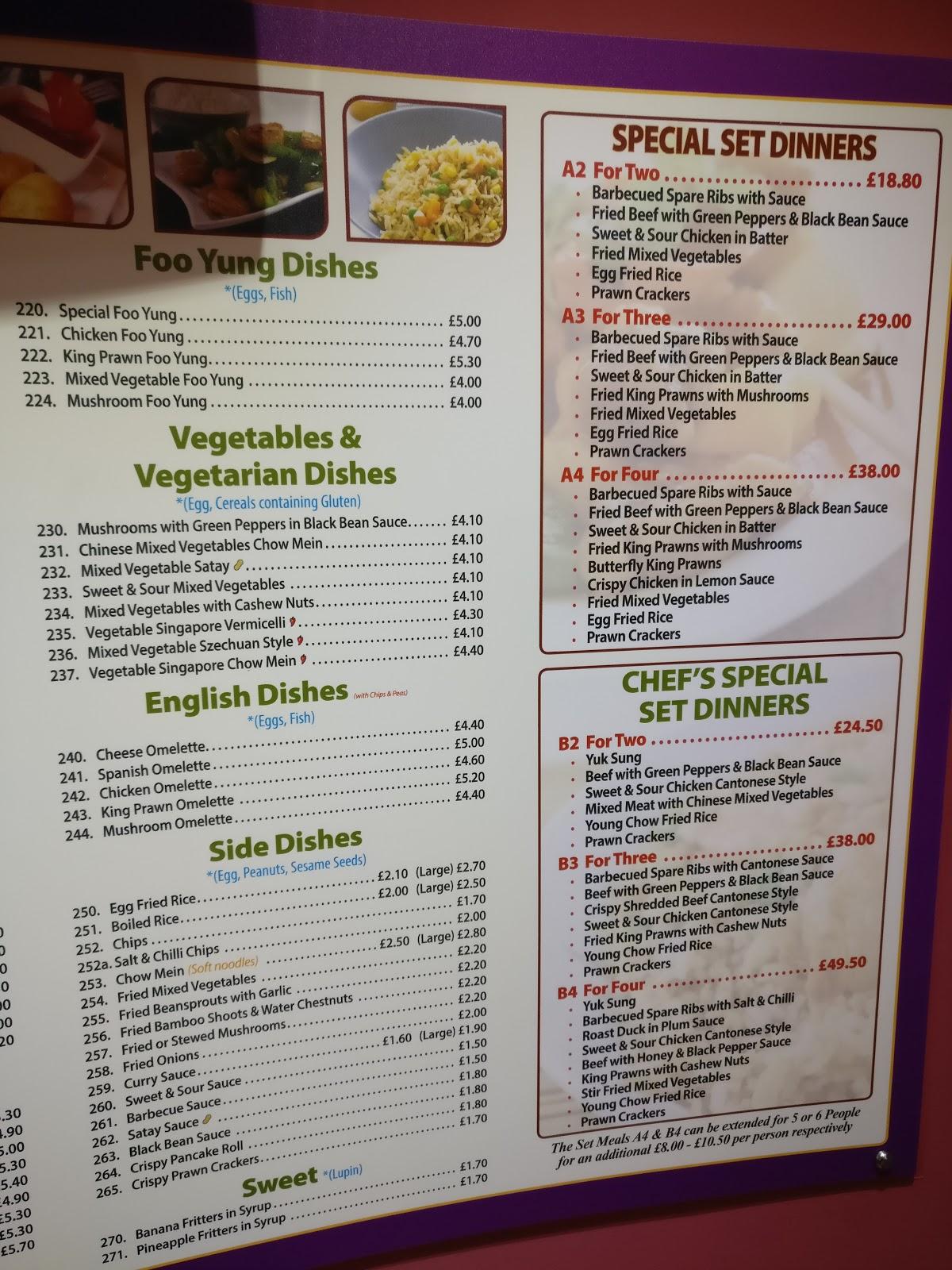 Menu at Jade Garden fast food, Sutton Coldfield, 38 Bakers Ln