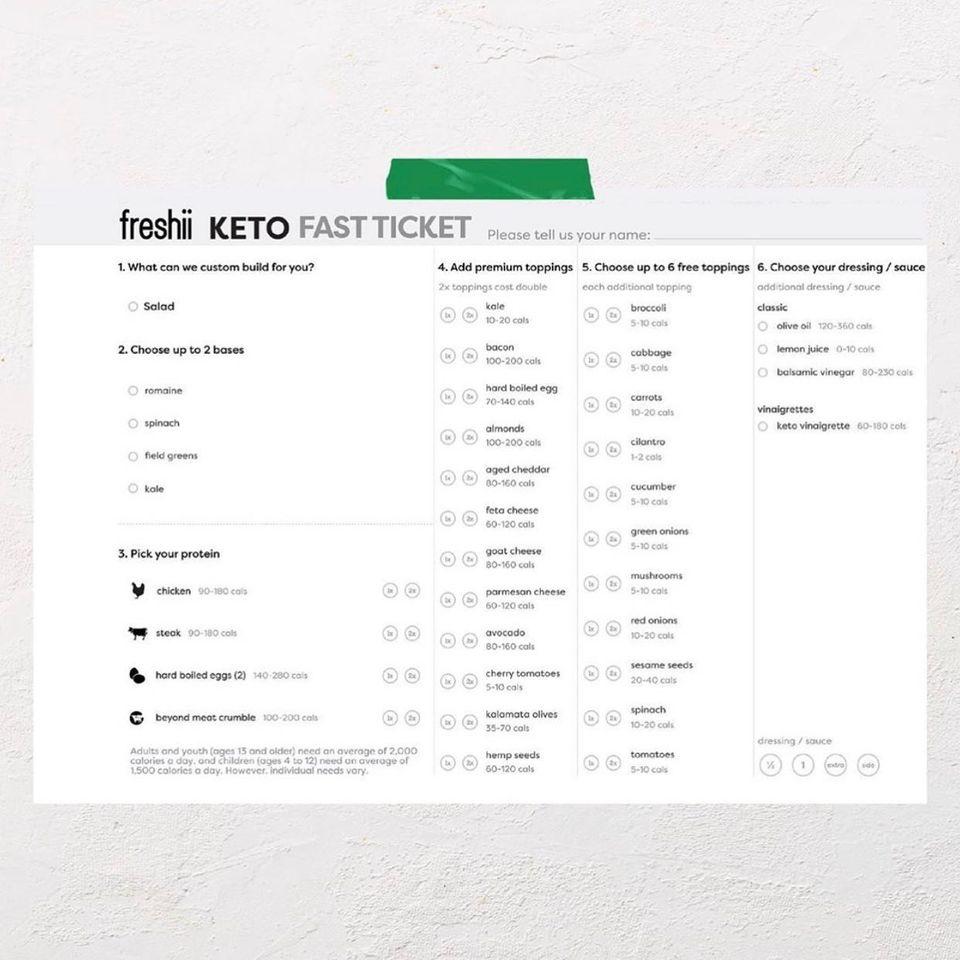 Menu at Freshii fast food, Dartmouth, 100 Ilsley Ave