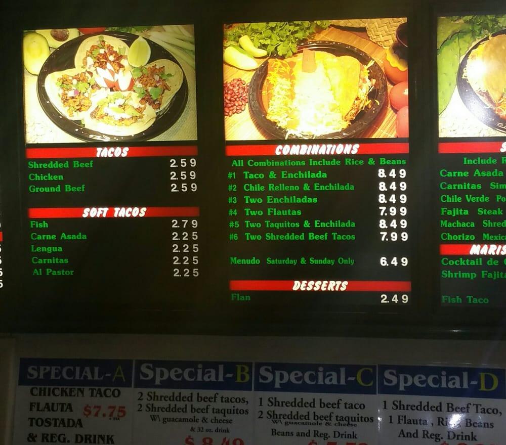 Menu at El Ranchito Taco Shop restaurant, Hemet, 256 E Stetson Ave