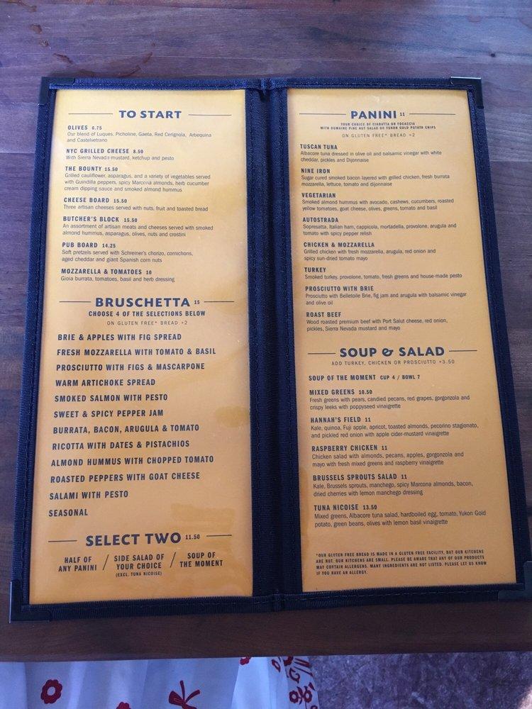 Menu at Postino Central pub & bar, Phoenix, N Central Ave