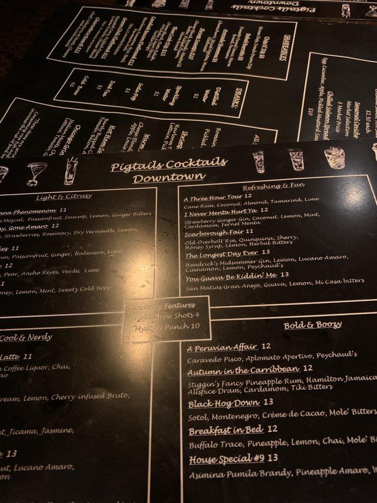 Carta del pub y bar The Whining Pig Downtown, Phoenix