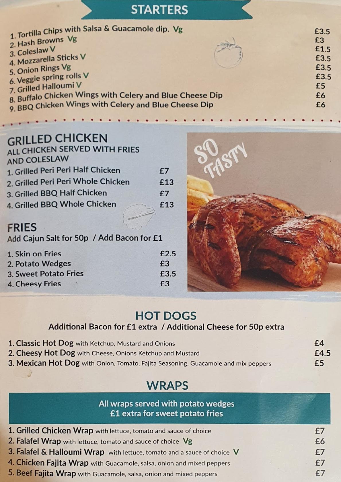 Carta del restaurante 7 Burgers, Londres
