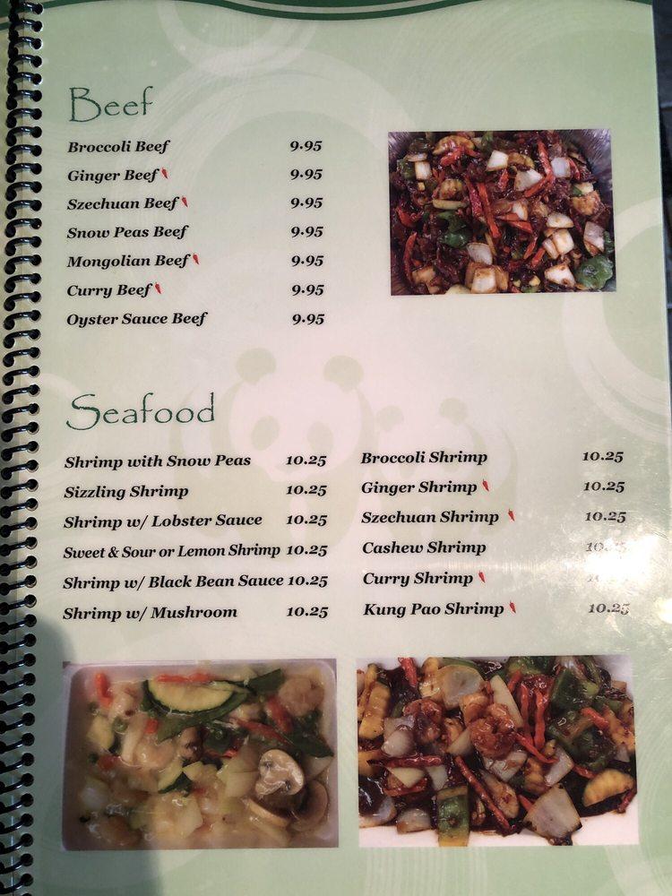 Menu at Asia Garden restaurant, Hanford