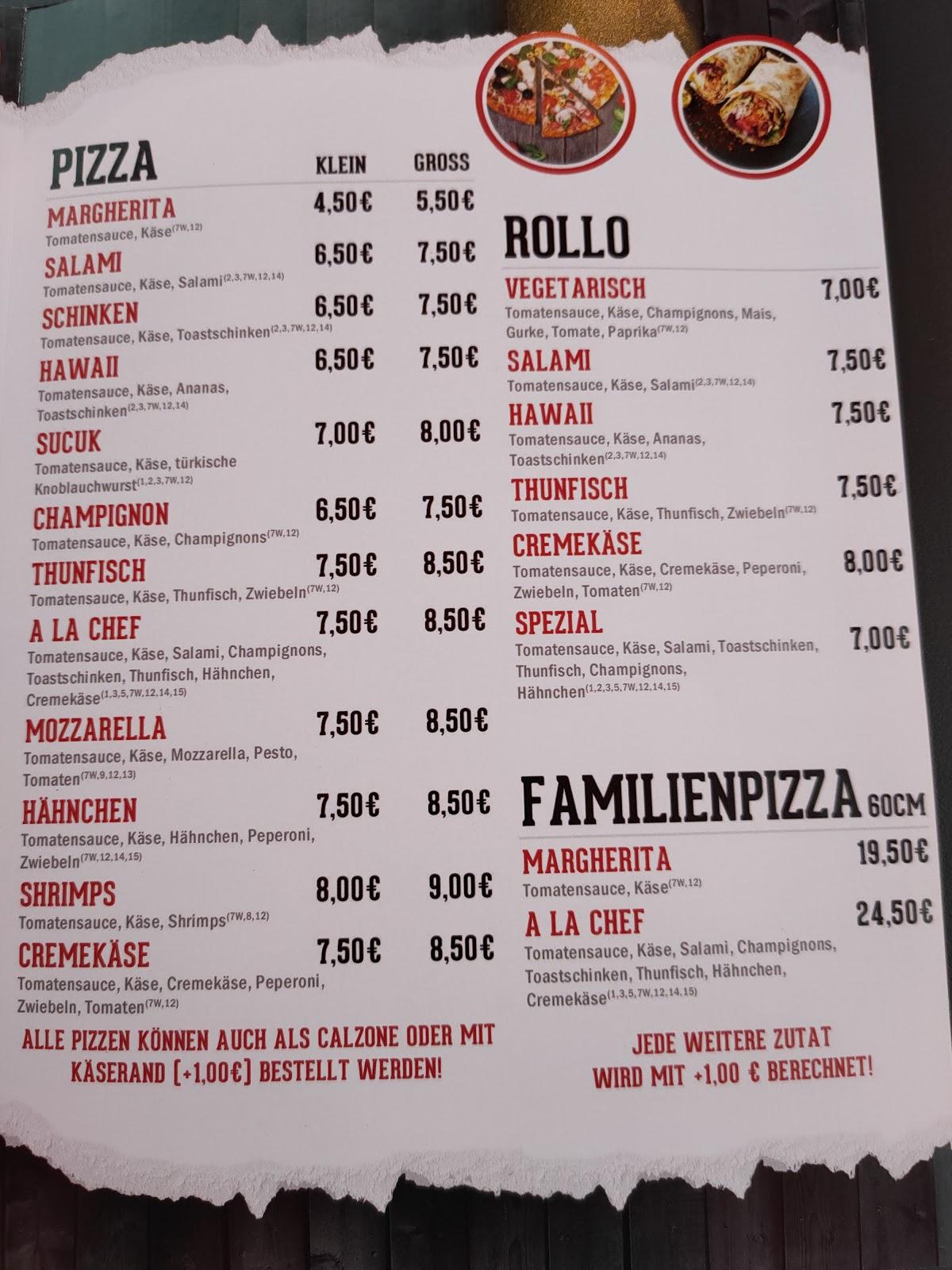 Speisekarte von Hanni's Imbiss fast Food, Detern