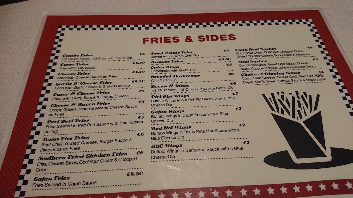 Menu at Shake Dog fast food, Drogheda, Drogheda Town Centre