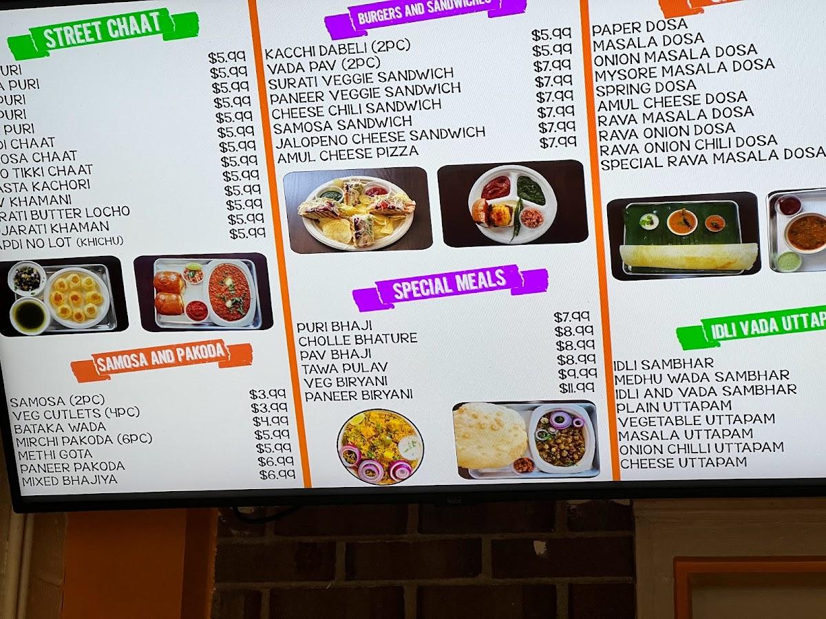 Menu at Surati Indian Street Food restaurant, Nashville