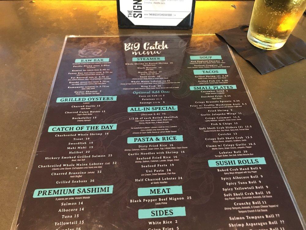 Menu at Big Catch Seafood House pub & bar, Ontario