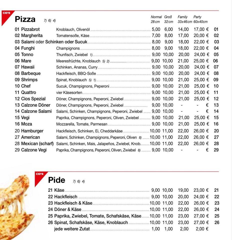 Speisekarte von Restaurant Cio's, Großaitingen