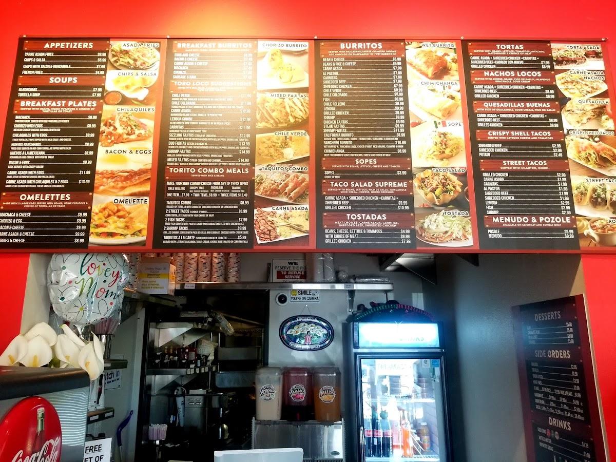 Menu at El Torito Loco restaurant, Chino