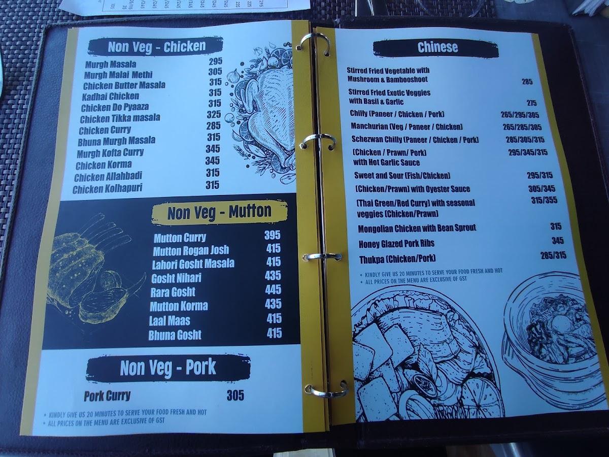 Menu at The Smokehouse, Guwahati