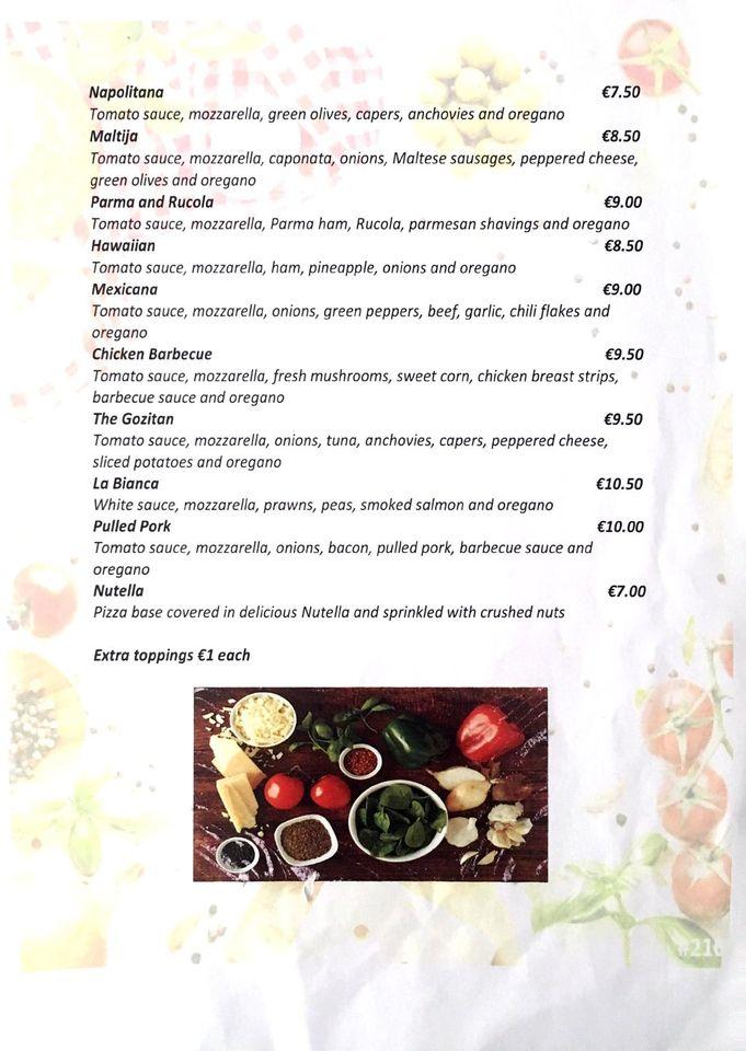 Menu at Balzan FC - Pizzeria, Bar & Restaurant Ħal Balzan, Balzan