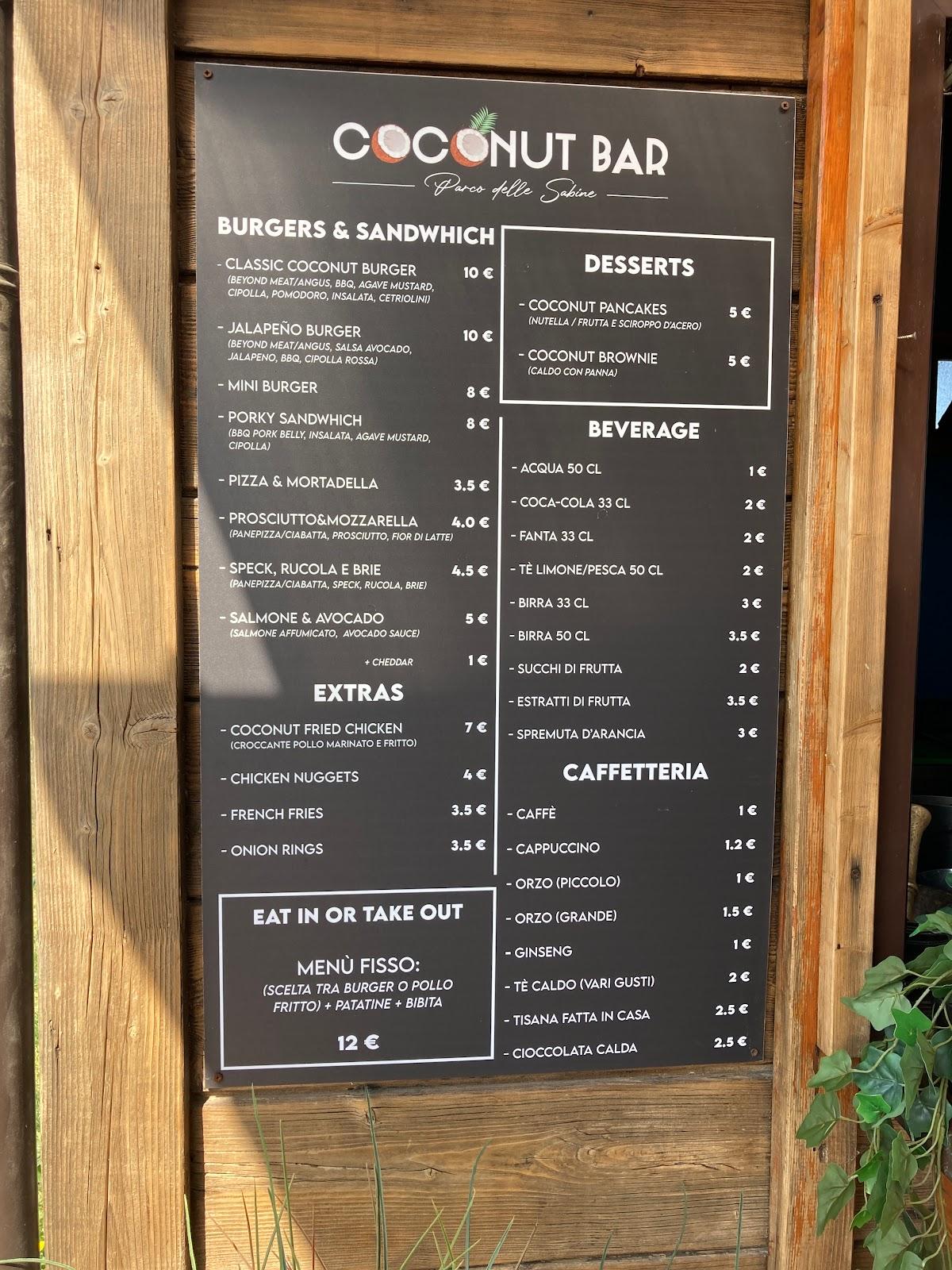 Menu at Coconut Roma pub & bar, Rome