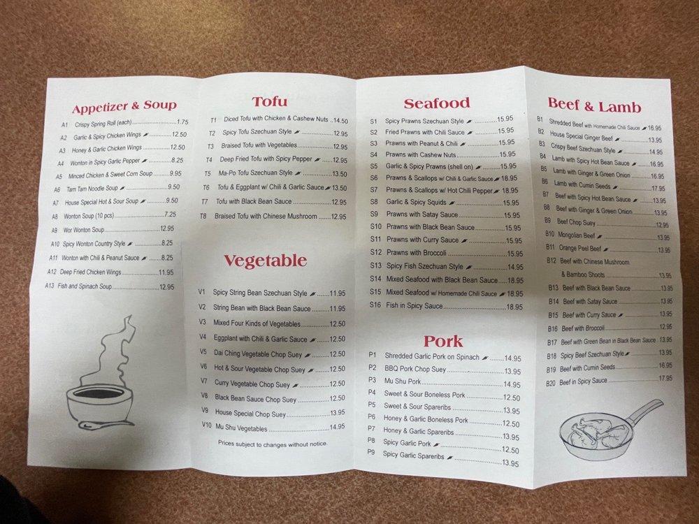 Menu at Garlic & Chili Restaurant, Burnaby
