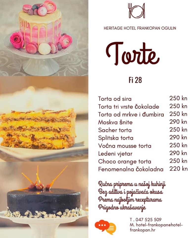Menu at Hotel Frankopan restaurant, Ogulin